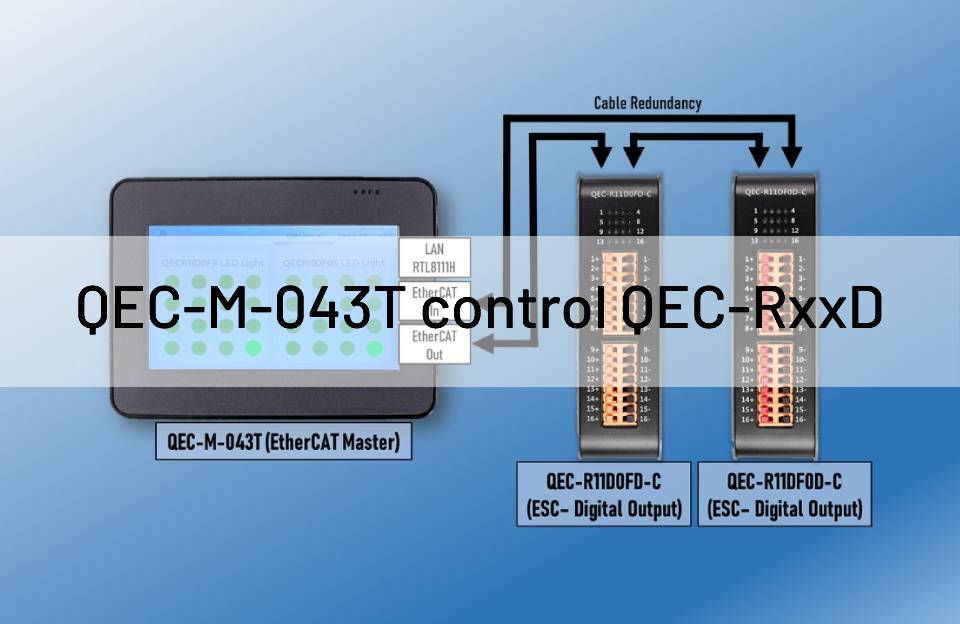 Use QEC-M-043T to control the EtherCAT slave Digital I/O modules and monitor internal ...