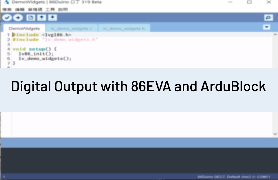 Start Guide: Digital Output with 86EVA and ArduBlock - QEC